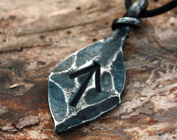 Forged Iron Tiwaz Tyr Tiw Rune Viking Amulet Runic Nordic Pendant ...