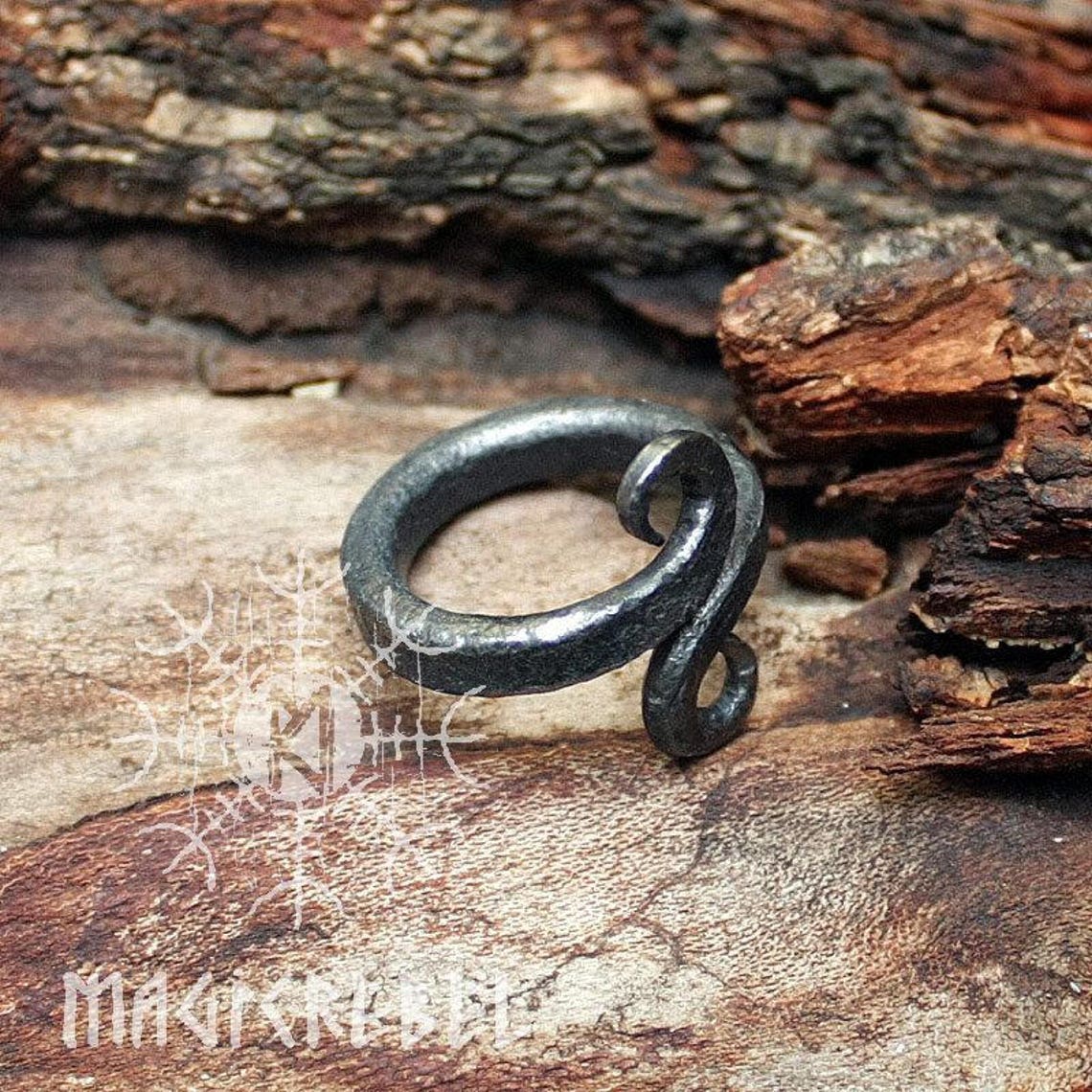 Forged Iron Ring Jormungandr Ring Infinity Ring Pagan Ring - Etsy