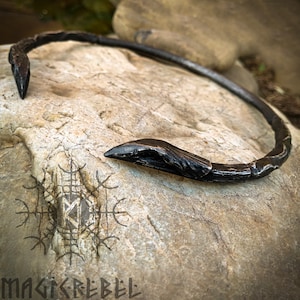 Forged Iron Neck Torc, Ravens Forged Torc, Odin Torc, Viking Torc ...