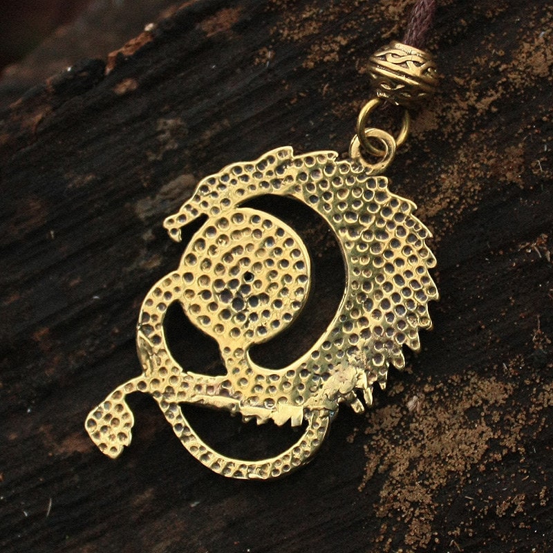 Bronze Celtic Dragon Serpent 3D Spiritual Amulet Pendant - Etsy