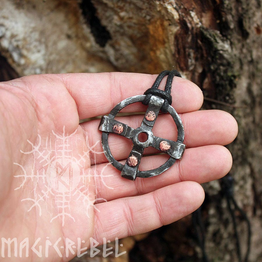 Forged Solar Sun Cross Odin Wheel of Taranis Handmade Viking - Etsy