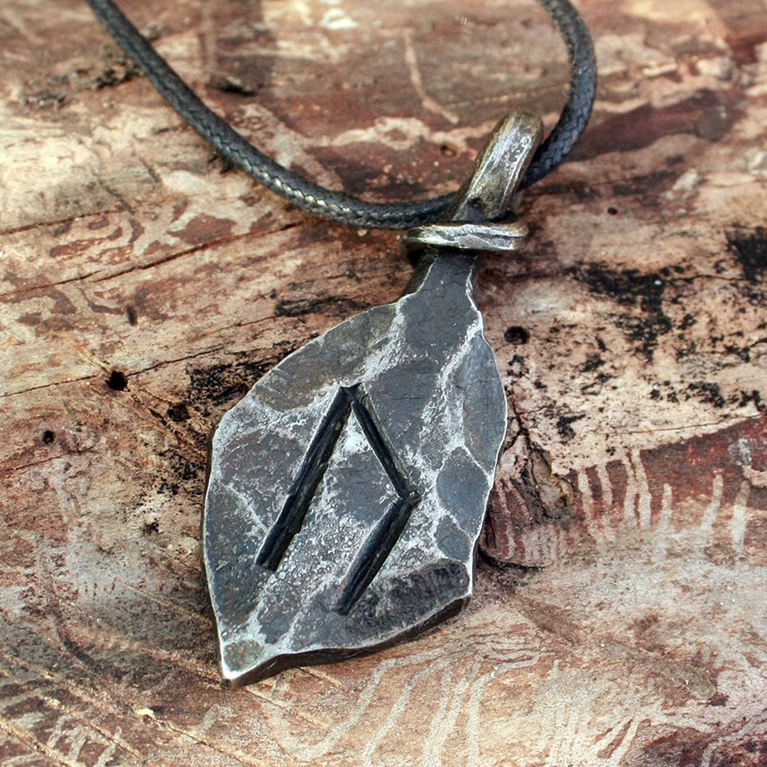 Forged Iron Uruz Ur Uram Rune Viking Amulet Runic Nordic Pendant ...