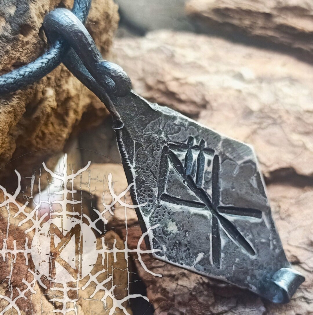 Wolf Rune, Viking Rune, Forged Iron Pendant, Viking Pendant, Fenrir ...