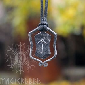 Forged Iron Tiwaz Tyr Tiw Rune Viking Amulet Runic Nordic Pendant ...