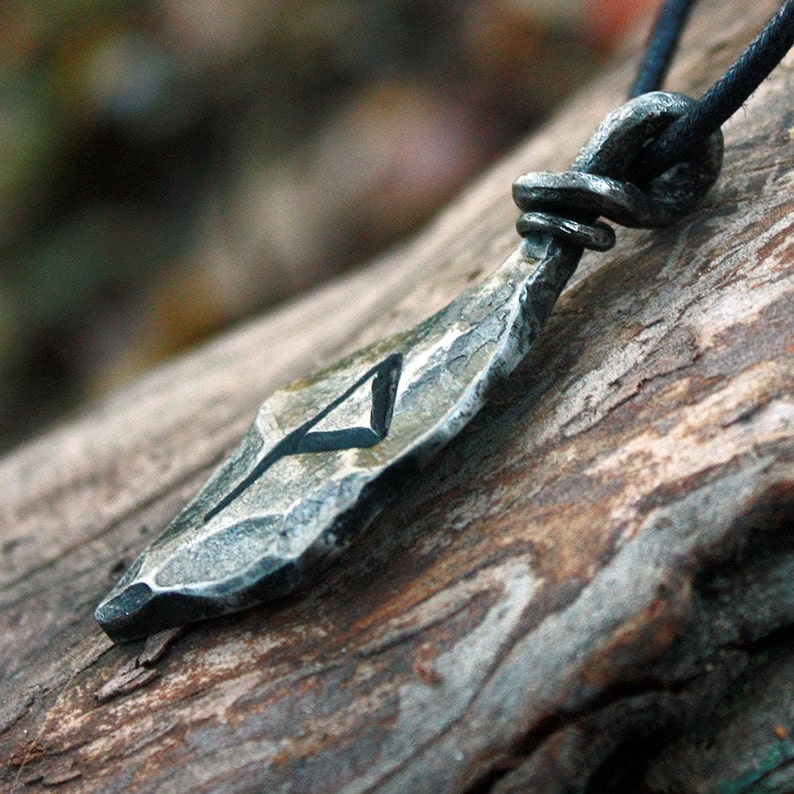 Forged Iron Wunjo Wynn Rune Viking Amulet Runic Nordic Pendant | Etsy
