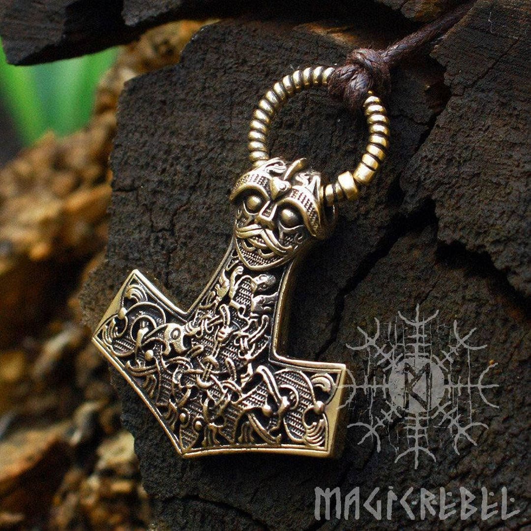 Viking Mjolnir, Viking Necklace, Mjolnir Necklace, Viking Pendant, Thor ...
