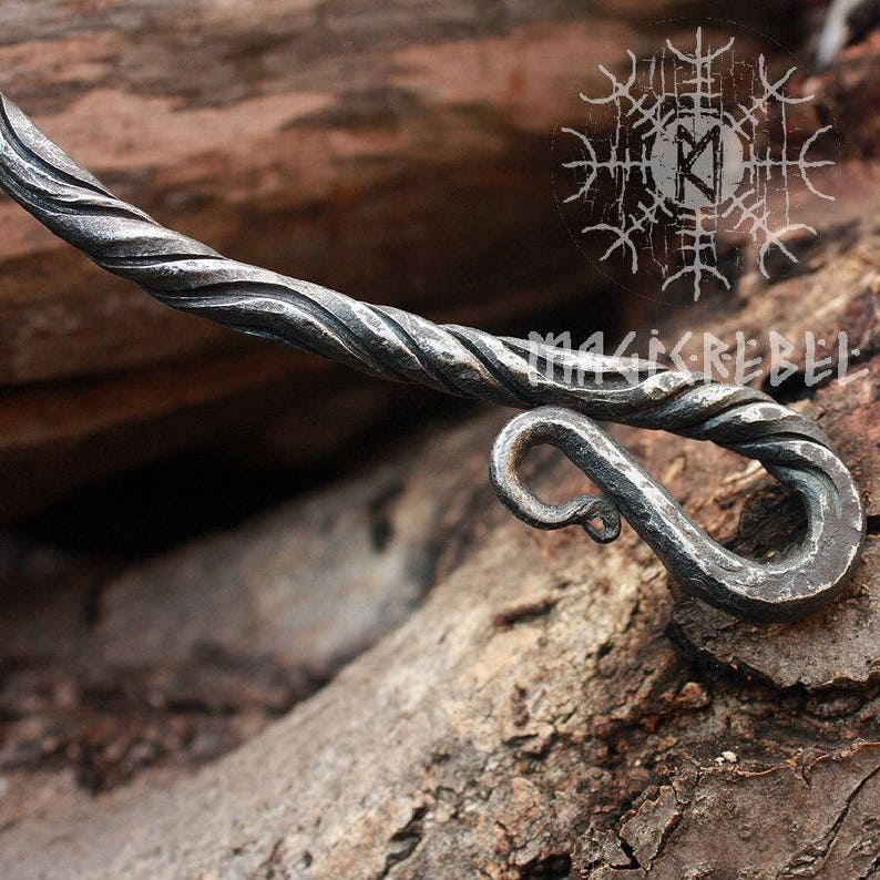 Forged Iron Neck Torc Forged Torc Viking Torc Medieval | Etsy