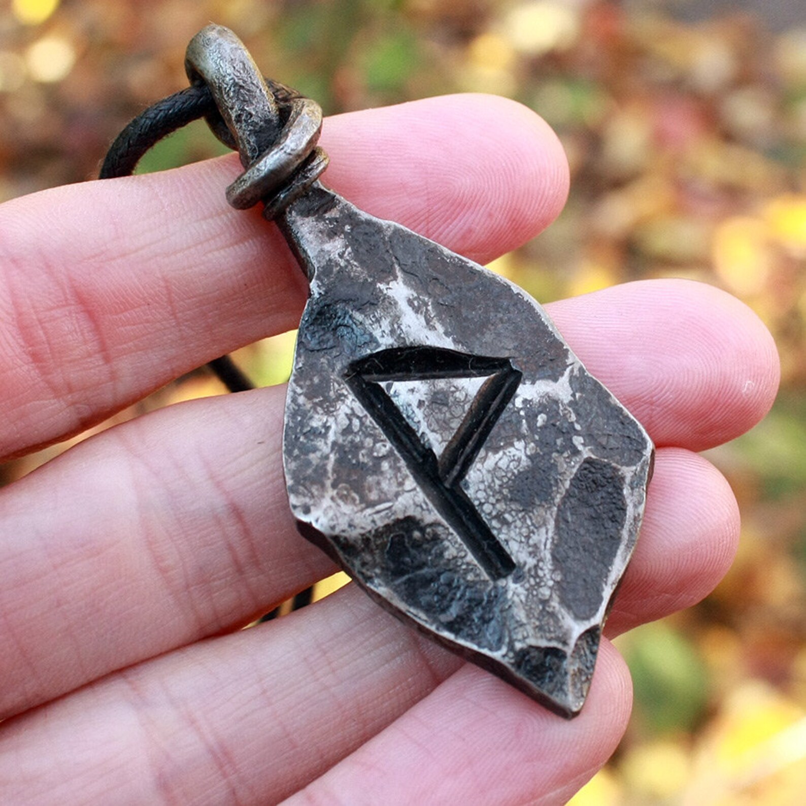 Forged Iron Wunjo Wynn Rune Viking Amulet Runic Nordic Pendant - Etsy