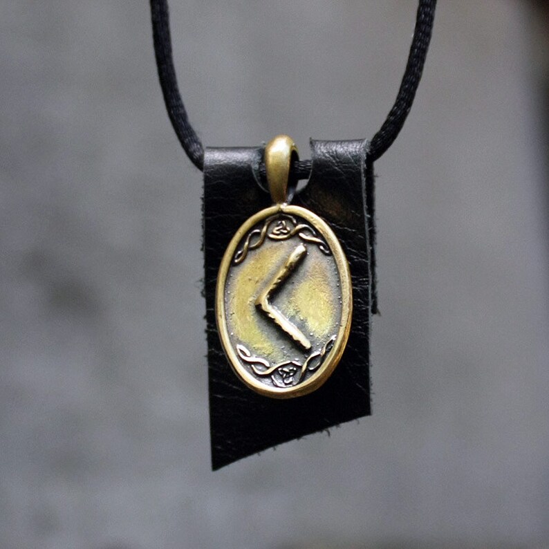 Bronze Kenaz Kaunan Rune Yggdrasil Viking Amulet Runic Nordic | Etsy
