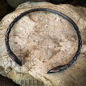 Forged Iron Neck Torc, Ravens Forged Torc, Odin Torc, Viking Torc ...