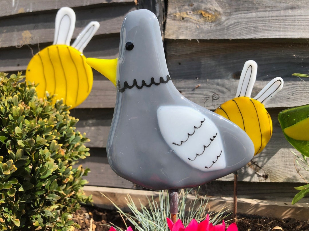 Glass Pigeon Garden Ornament / Decoration - Etsy