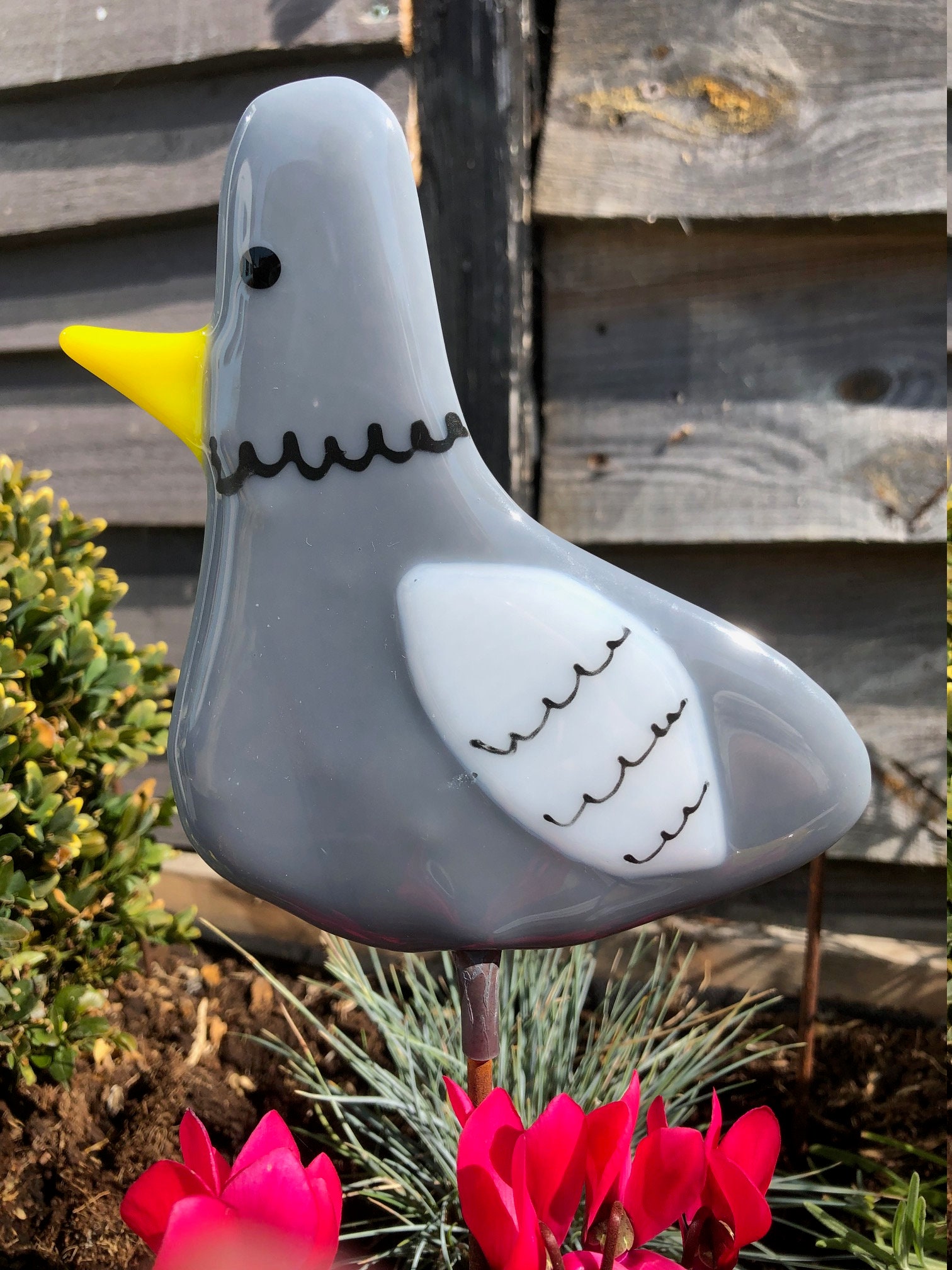 Glass Pigeon Garden Ornament / Decoration | Etsy