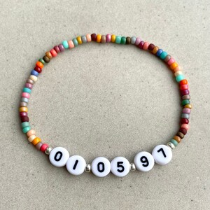 CUSTOM Numbers Bracelet Colorful Beaded Bracelets Friendship Gifts Date ...