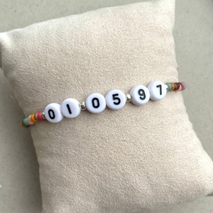 CUSTOM Numbers Bracelet Colorful Beaded Bracelets Friendship Gifts Date ...