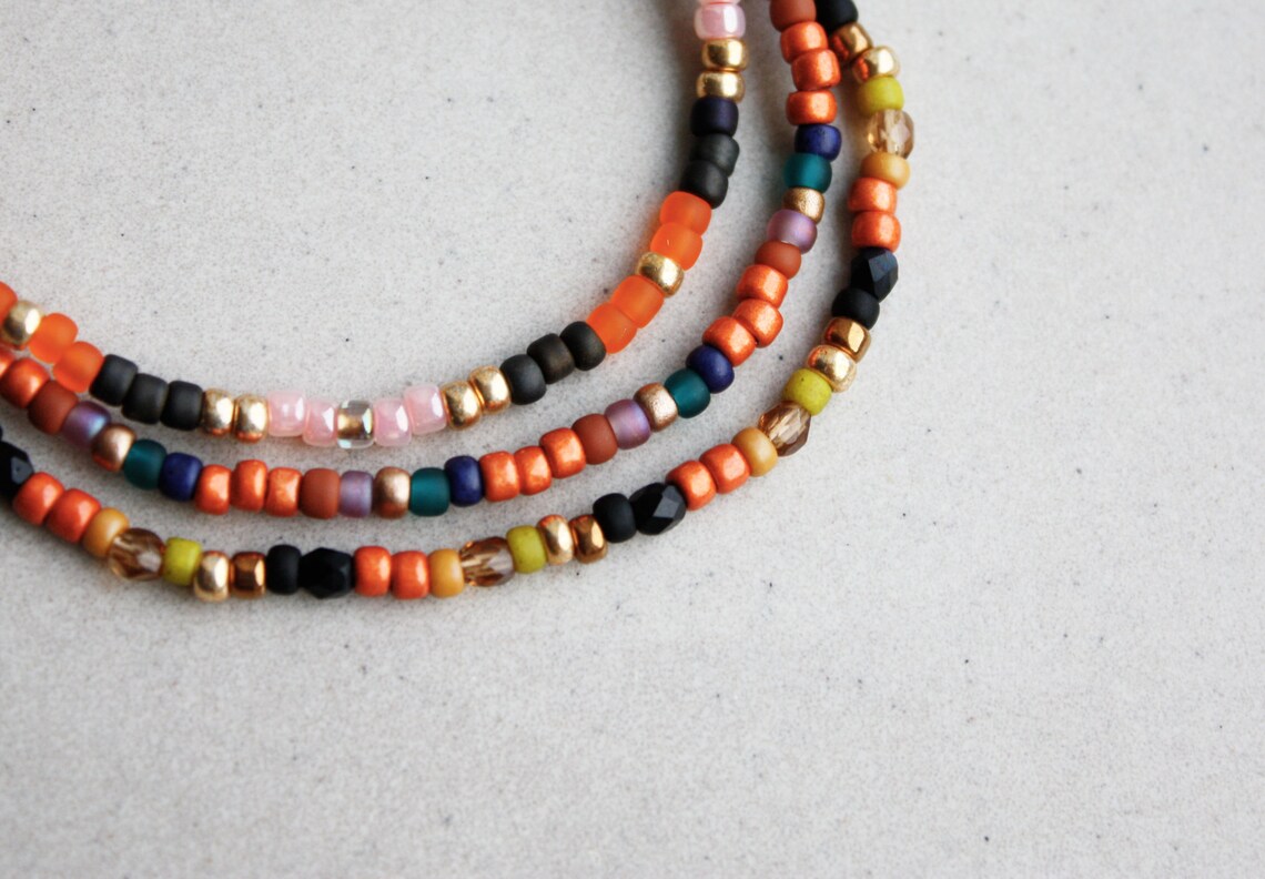 Autumn Bracelet Beaded Bracelets Boho Jewellery Fall - Etsy