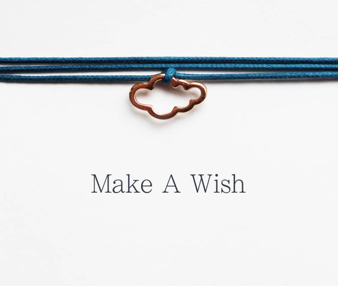 Make A Wish Cloud Bracelet, Rose Gold Charm, Bohemian Jewellery ...