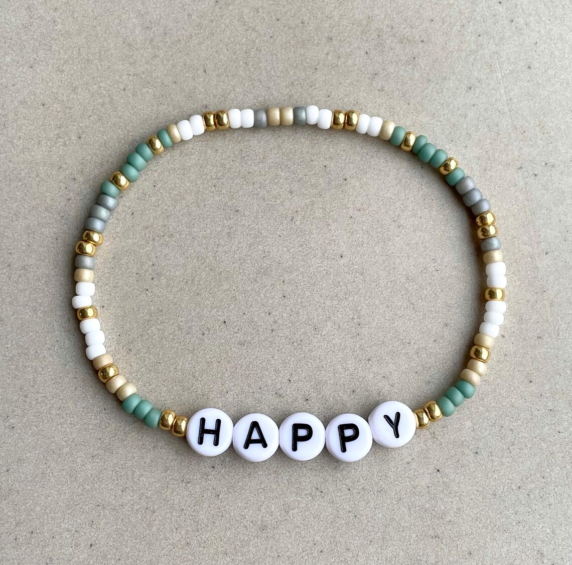 Custom Word - Name - Letter Beads Bracelet - Initial Bracelets ...