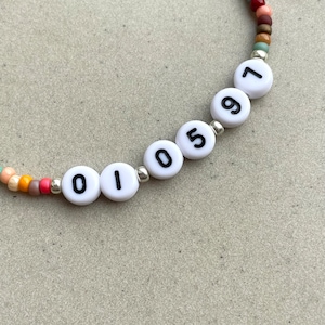 CUSTOM Numbers Bracelet Colorful Beaded Bracelets Friendship Gifts Date ...