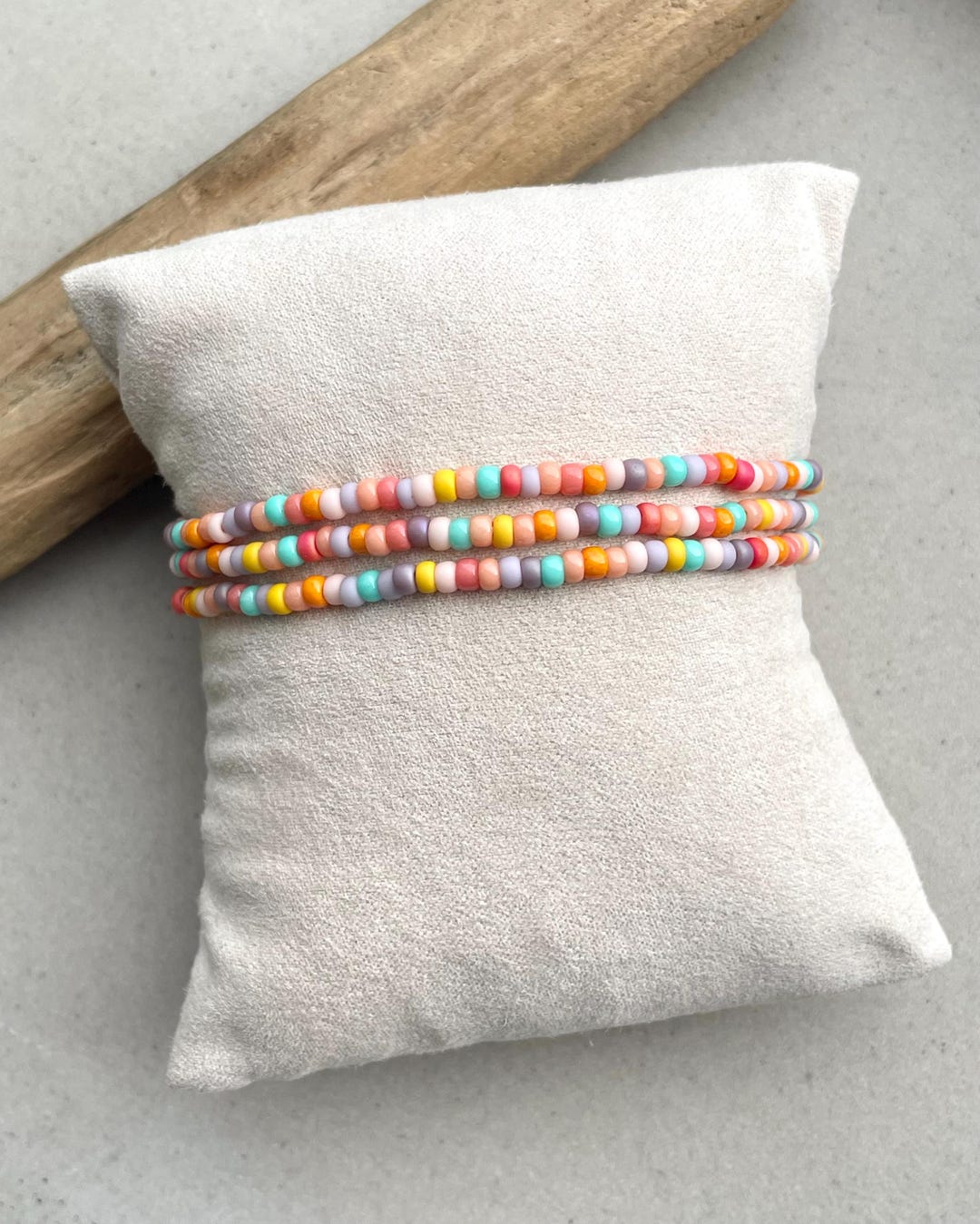Confetti Bracelet Set, Multi Color Bracelets, 3mm Seed Beads, Colorful ...