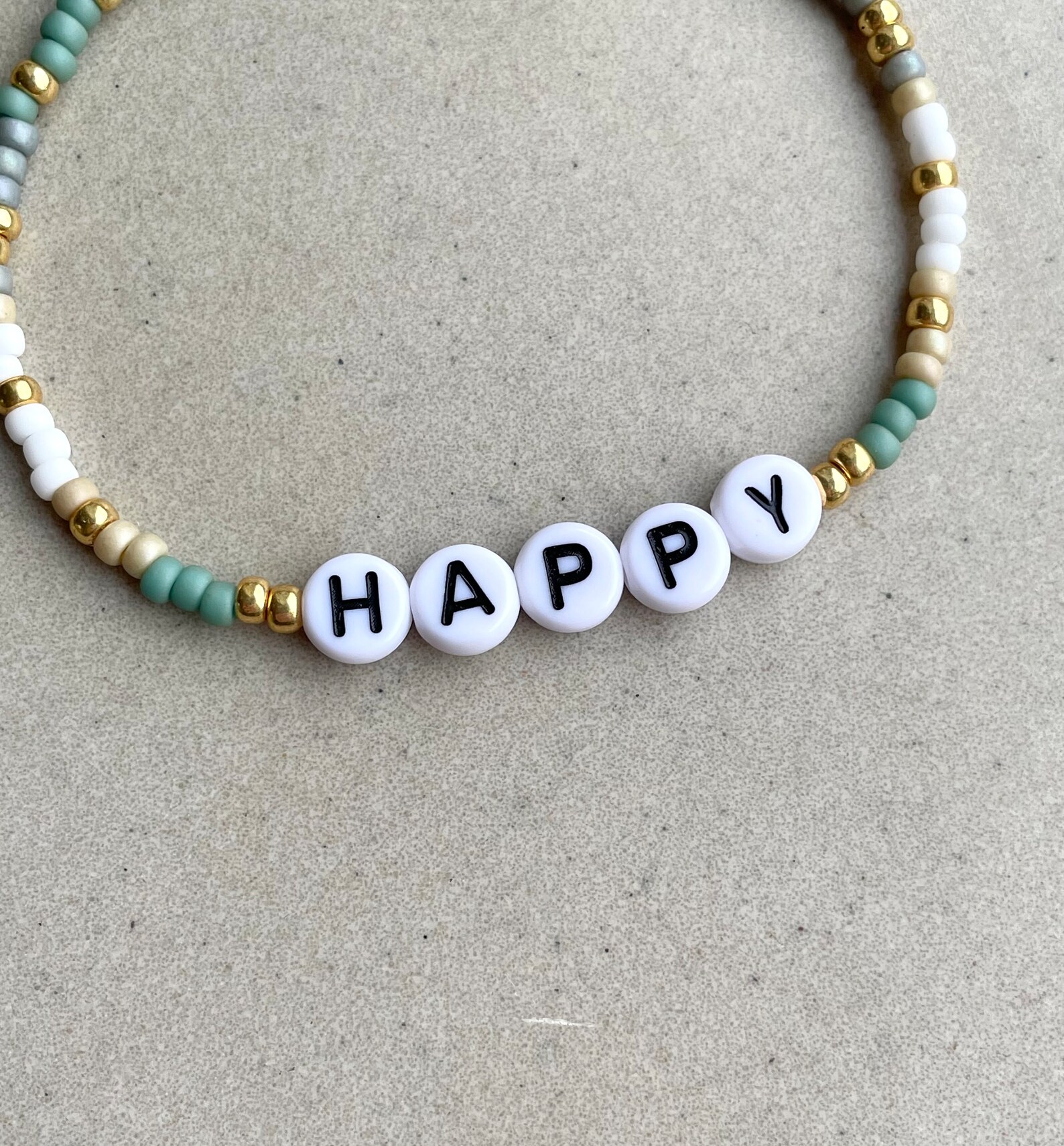 Custom Word - Name - Letter Beads Bracelet - Initial Bracelets ...