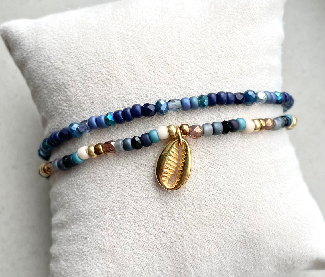 Cowry Shell Bracelet Beaded Bracelets Cowrie Charm Beach - Etsy