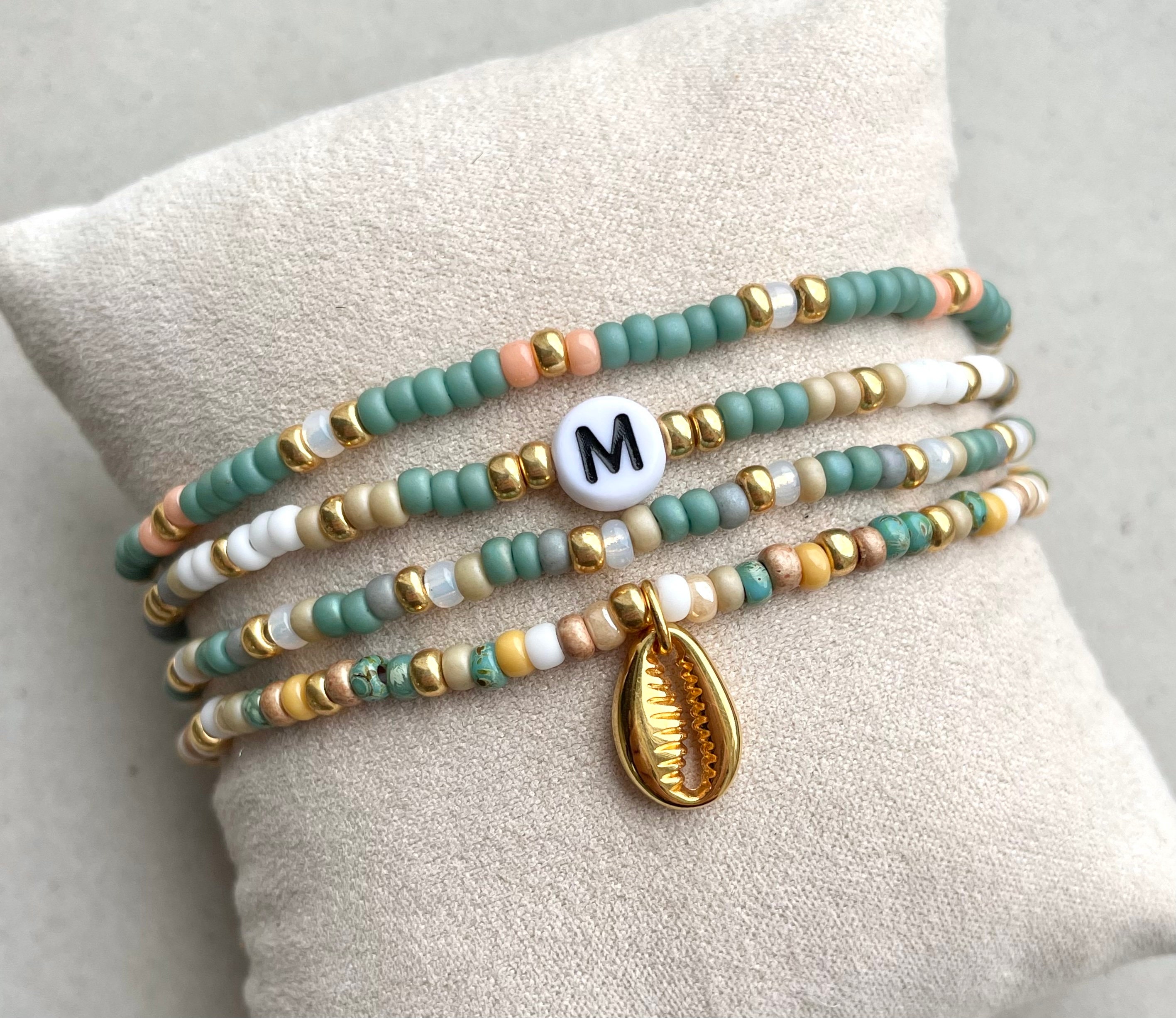 Custom Word - Name - Letter Beads Bracelet - Initial Bracelets ...