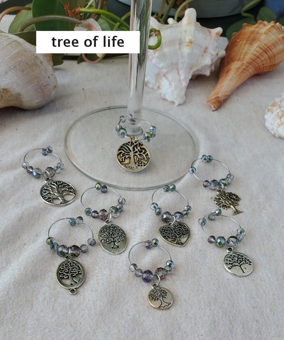 Gamer Kitty Tree of Life Wine Charms Great Gift - Etsy