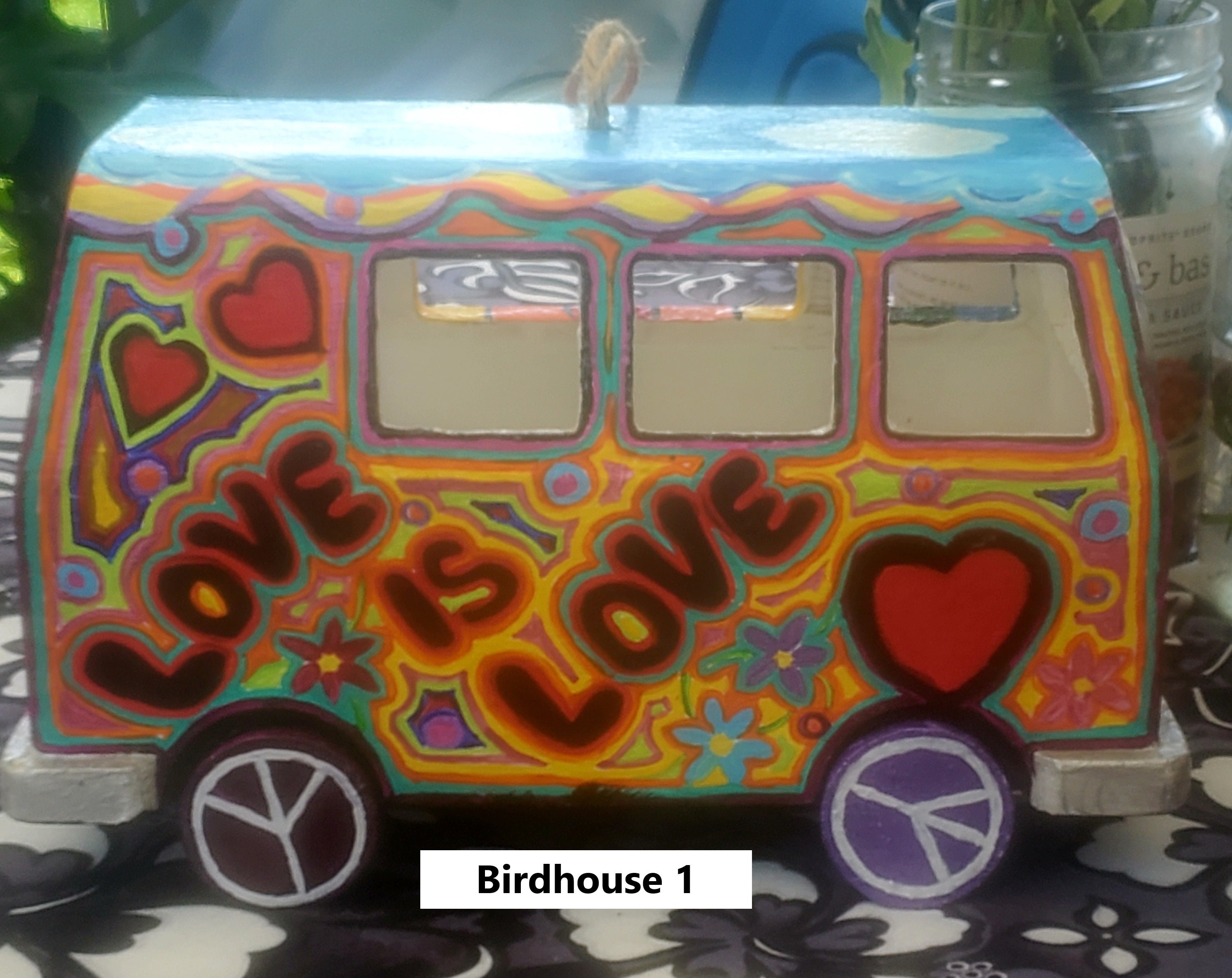 Hand Painted VW Bus Pride Birdhouse LGBTQ Great Gift - Etsy