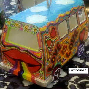 Hand Painted VW Bus Pride Birdhouse | LGBTQ | Great Gift! - Etsy
