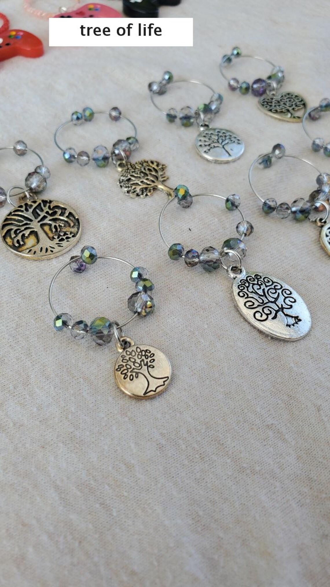 Gamer Kitty Tree of Life Wine Charms Great Gift - Etsy