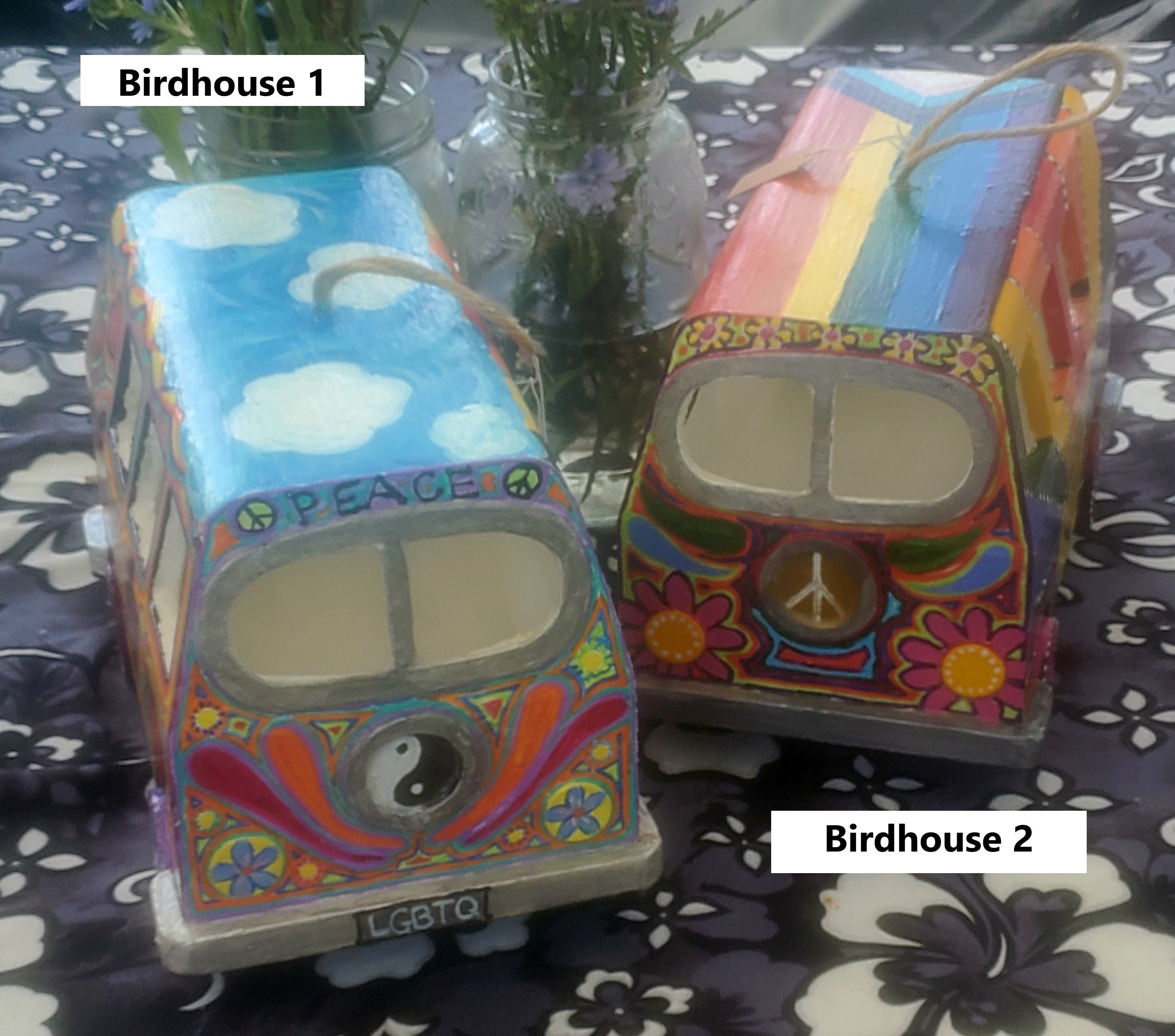 Hand Painted VW Bus Pride Birdhouse LGBTQ Great Gift - Etsy