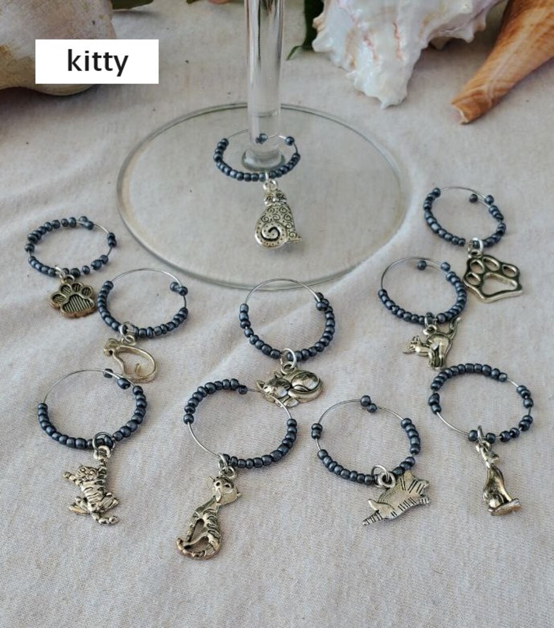 Gamer Kitty Tree of Life Wine Charms Great Gift - Etsy