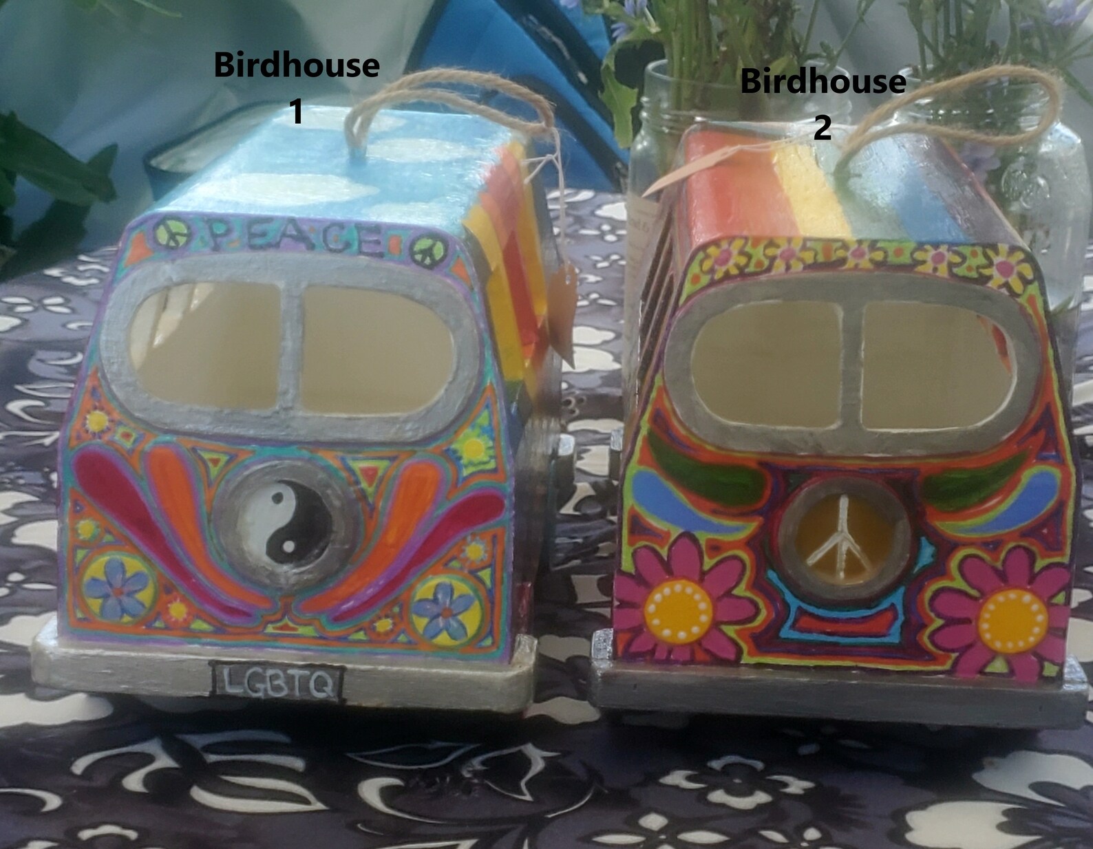 Hand Painted VW Bus Pride Birdhouse LGBTQ Great Gift - Etsy