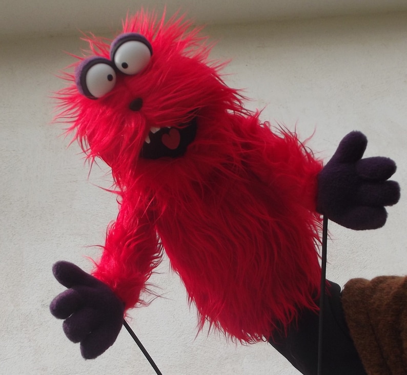 ARMANDO the Red Monster Puppet - Etsy