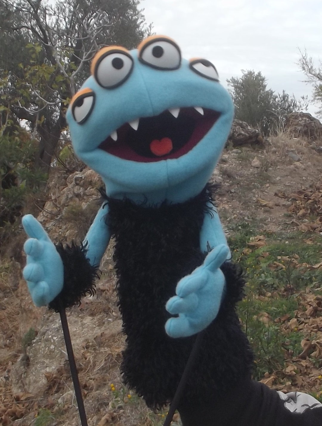 Cuatrojos , Four Eyes Monster Hand Puppet - Etsy