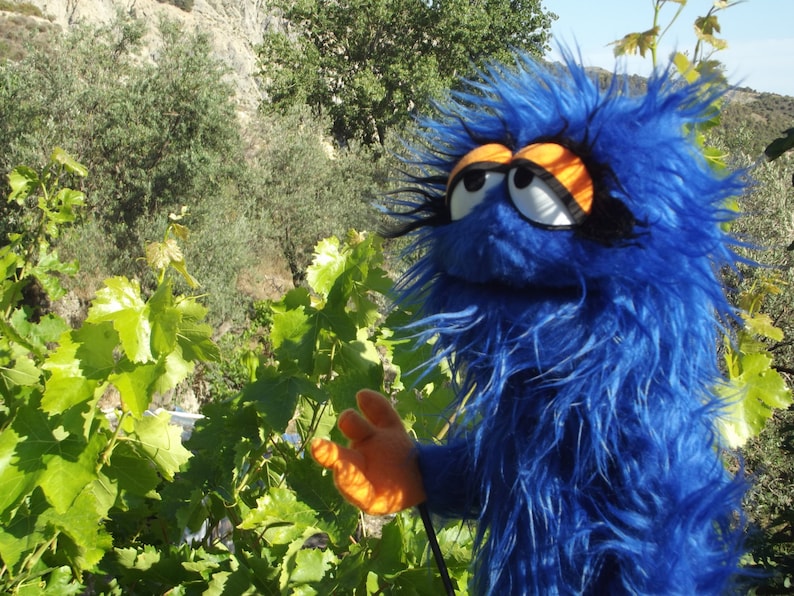 Theatre Puppet – Handmade Blue and Orange Monster Muppet, Professional ...
