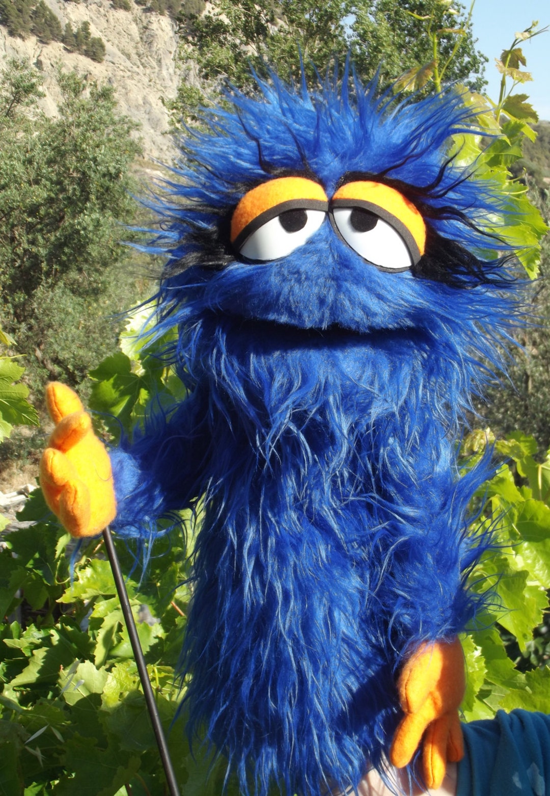 Theatre Puppet – Handmade Blue and Orange Monster Muppet, Professional ...