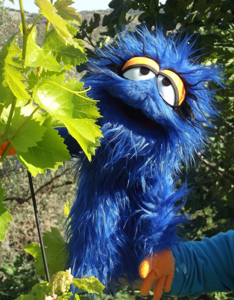Theatre Puppet – Handmade Blue and Orange Monster Muppet, Professional ...
