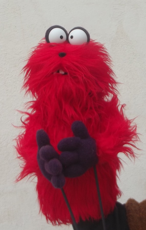 ARMANDO the Red Monster Puppet - Etsy