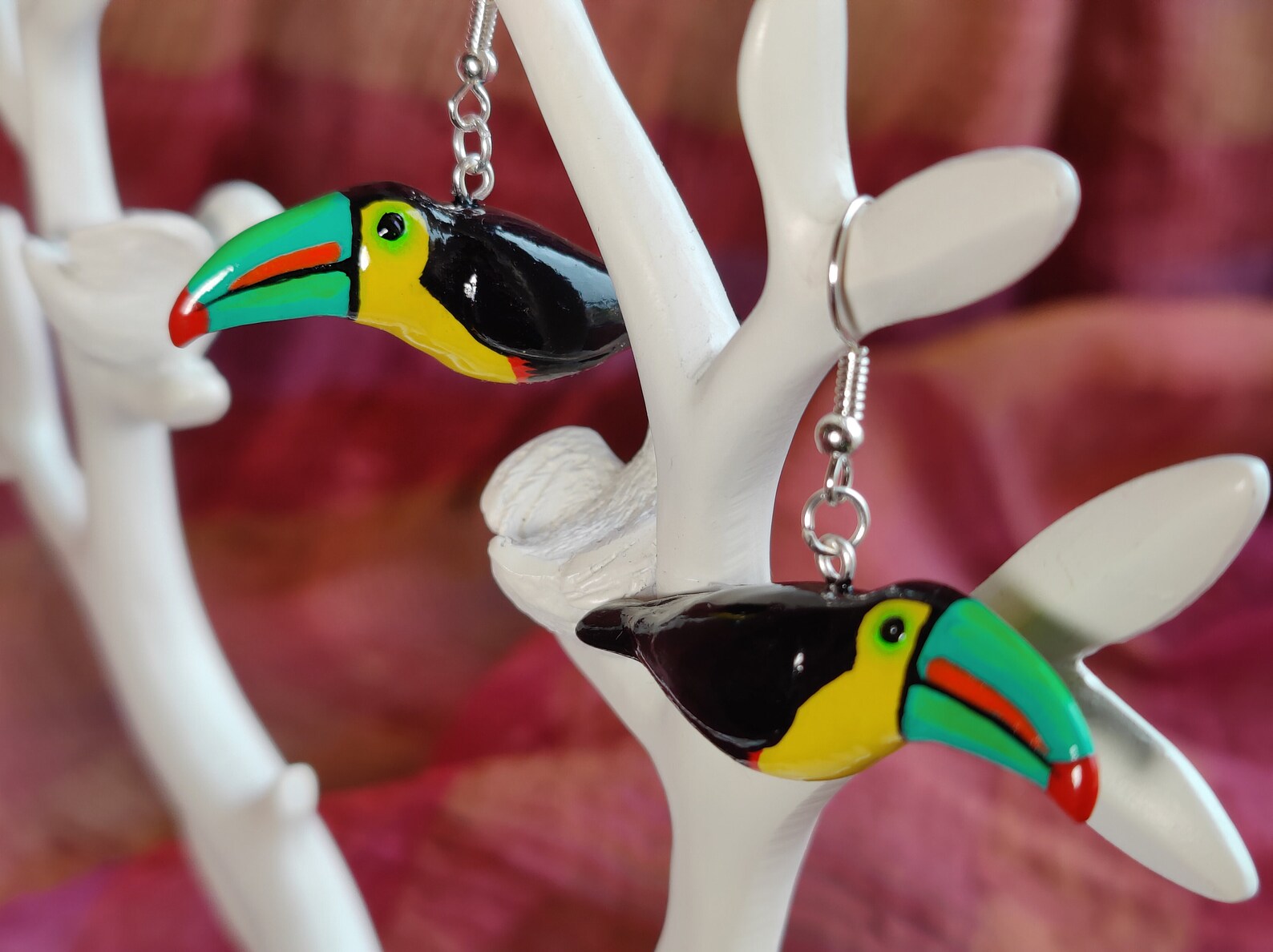 Birds Earrings - Toucan Bird - Tropical Fashion - Keel-billed Toucan ...
