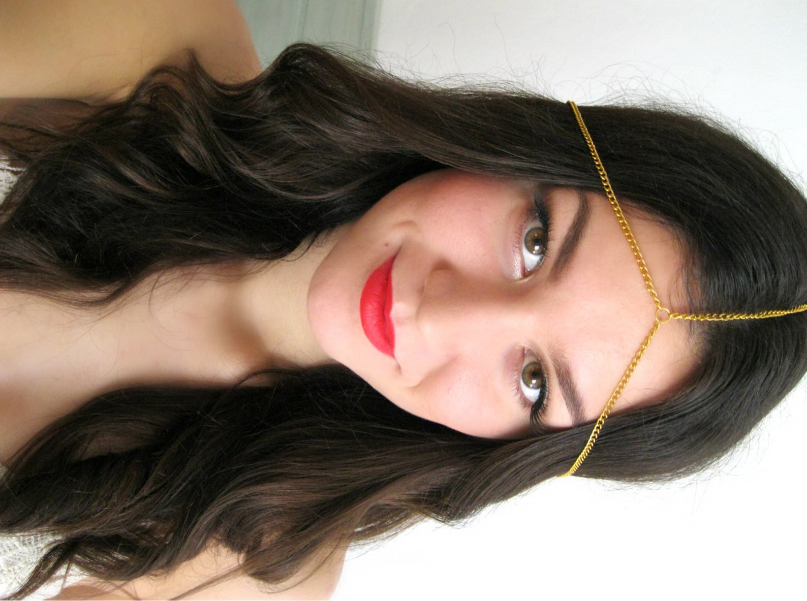 FREE SHIPPING Simple Gold Headpiece - Etsy