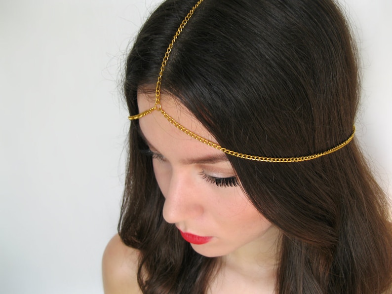 FREE SHIPPING Simple Gold Headpiece - Etsy