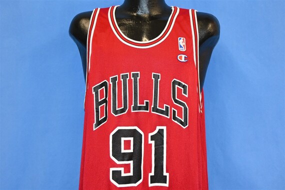 90s Dennis Rodman Chicago Bulls 91 NBA Champion Baske… - Gem