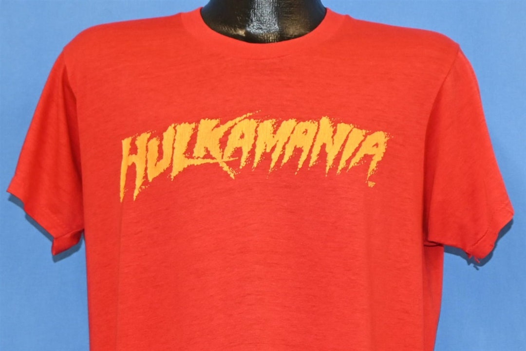80s Hulk Hogan WWF Wrestler Hulkamania Red Soft Pro Wrestling T-shirt ...