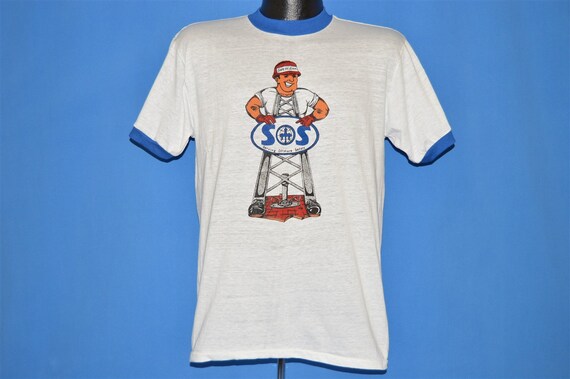 80s Serving Offshore Safety SOS Ringer t-shirt Medium - Gem