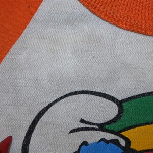 80s Smurfs Have a Smurfy Day Rainbow Cartoon Raglan T-shirt Baby 12-18 ...