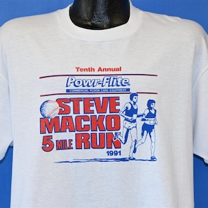 90s Steve Macko 5 Mile Run Powr Flite Signature 1991 Race T-shirt Extra ...