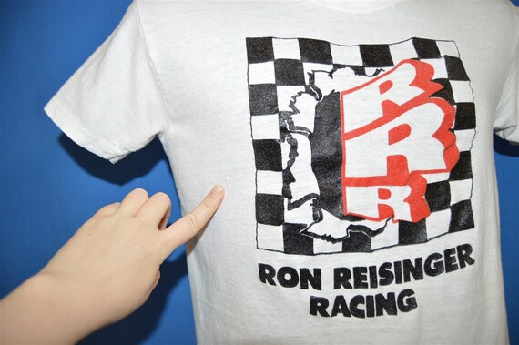 80s Ron Reisinger Racing Checkered Flag t-shirt Medium - Gem