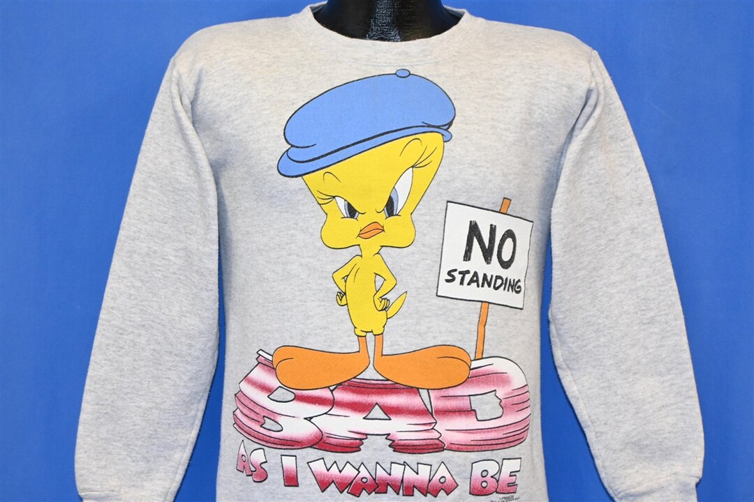 90s Looney Tunes Tweety Bird Bad as I Wanna Be Cartoon Sweatshirt Youth ...