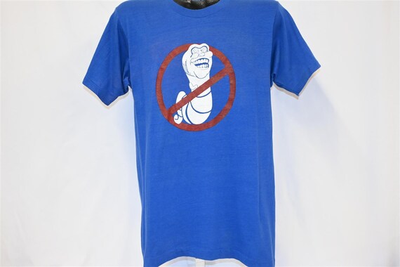 80s Ford Logo Anti-Worm Parody Spoof Funny Blue t-shi… - Gem